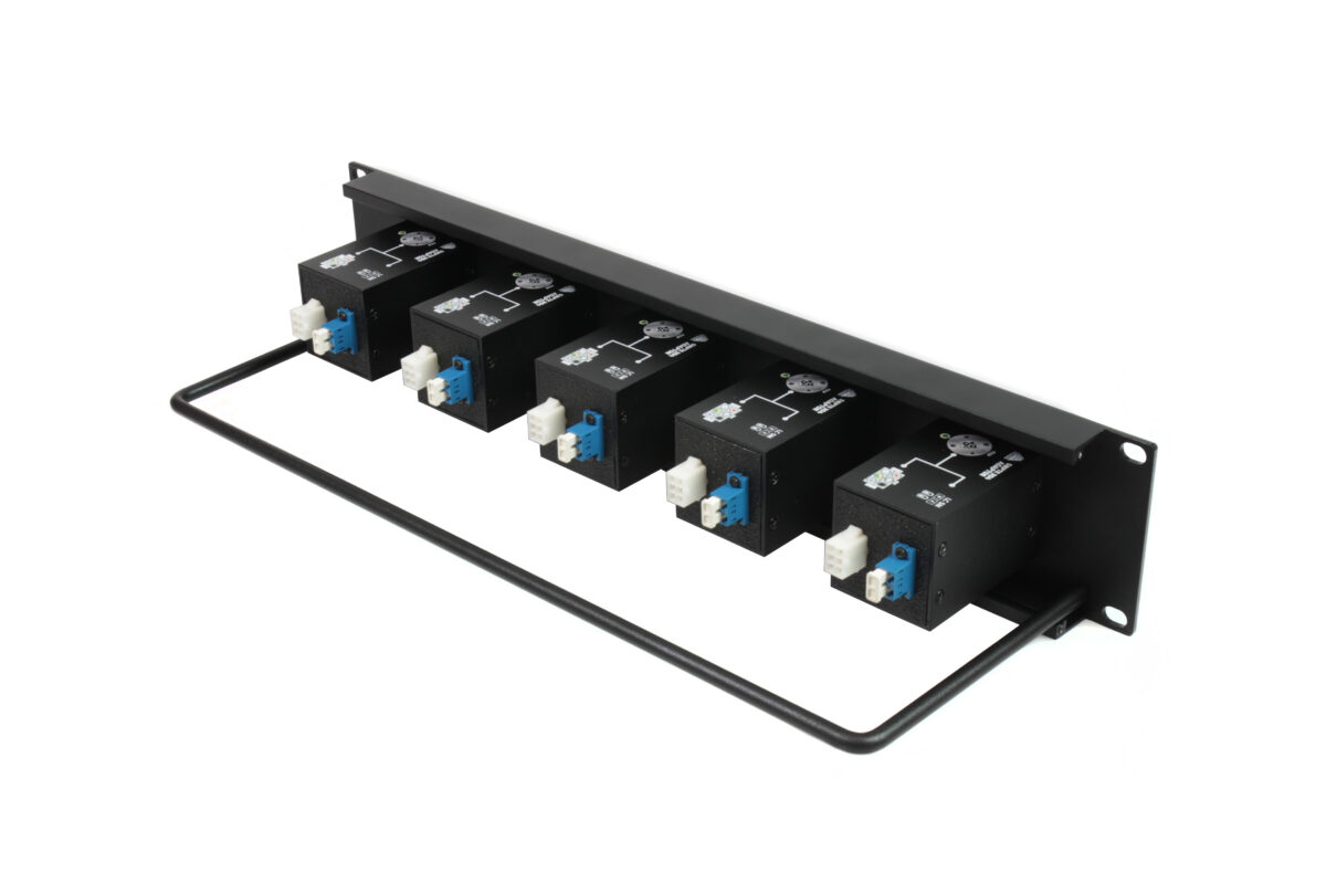 Patch panel with modular SMPTE 304 adaptors - Pinanson